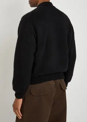 VOWELS Fine-knit Wool Bomber Jacket