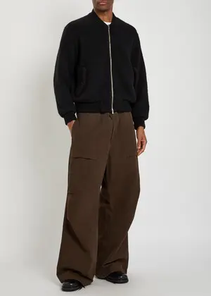 VOWELS Fine-knit Wool Bomber Jacket