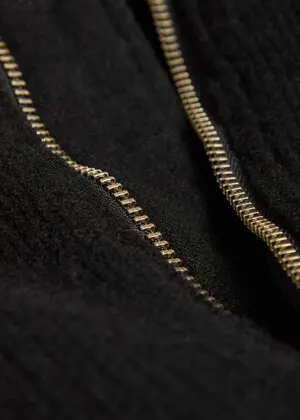VOWELS Fine-knit Wool Bomber Jacket