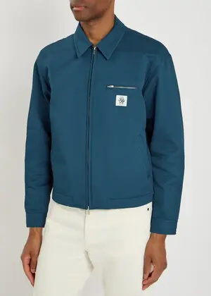 VOWELS Logo-appliquéd Cotton-blend Jacket - Blue