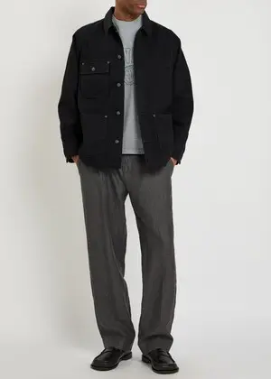VOWELS Patch Pocket Denim Jacket - Black