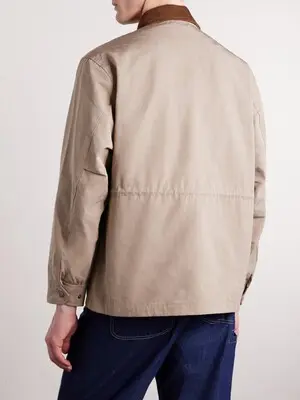 FRIZMWORKS Royal Hunting Corduroy-trimmed Cotton-blend Jacket - Neutrals