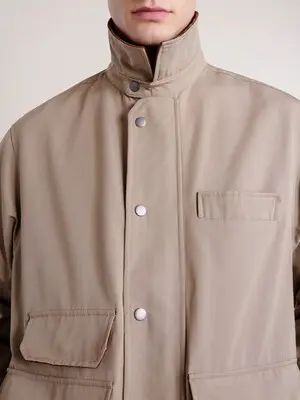 FRIZMWORKS Royal Hunting Corduroy-trimmed Cotton-blend Jacket - Neutrals