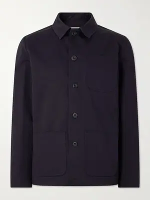 Altea Constantin Cotton And Linen-blend Overshirt - Blue