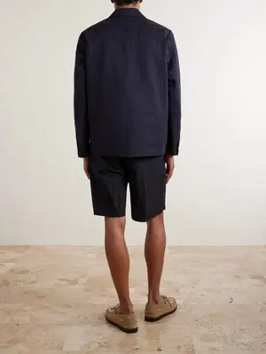 Altea Constantin Cotton And Linen-blend Overshirt - Blue