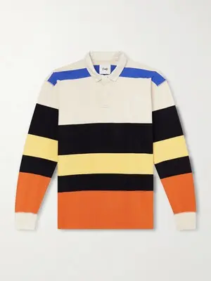 DRAKE'S Striped Cotton-jersey Rugby Shirt