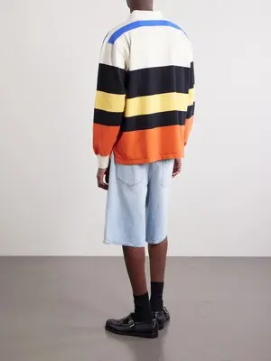 DRAKE'S Striped Cotton-jersey Rugby Shirt