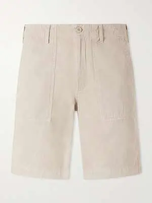 Hartford Fatigue Straight-leg Herringbone Cotton Shorts
