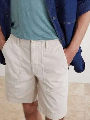 Hartford Fatigue Straight-leg Herringbone Cotton Shorts