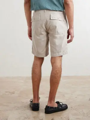 Hartford Fatigue Straight-leg Herringbone Cotton Shorts