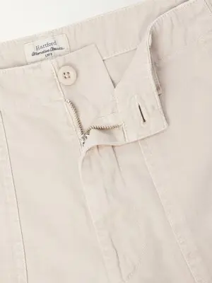 Hartford Fatigue Straight-leg Herringbone Cotton Shorts