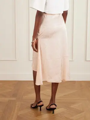 Victoria Beckham Floral-jacquard Satin Midi Skirt