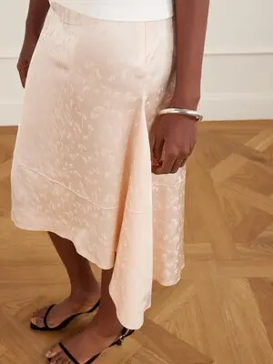 Victoria Beckham Floral-jacquard Satin Midi Skirt