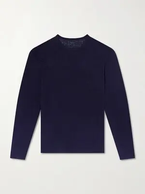 Hartford Linen-jersey T-shirt - Blue