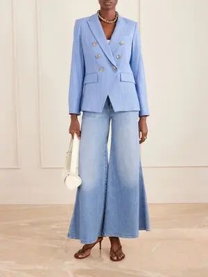 Veronica Beard Miller Pinstriped Blazer - Blue