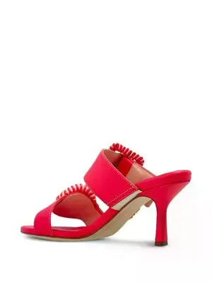 Rodo Buckle-strap Leather Mules - Red
