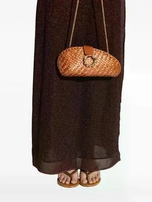 Rodo Raffia Clutch With Chain Detail