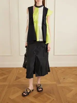 Sacai Paneled Ruffled Blouse