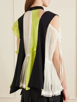 Sacai Paneled Ruffled Blouse