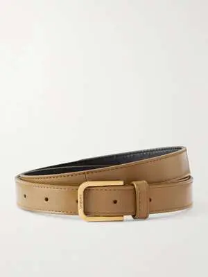 Saint Laurent Leather Belt Beige
