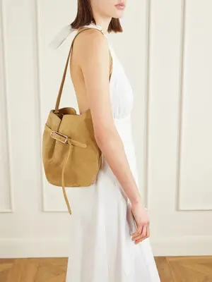 LIFFNER Belted Suede Bucket Bag