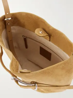 LIFFNER Belted Suede Bucket Bag