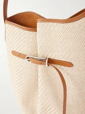 LIFFNER Buckled Raffia Bucket Bag - Neutrals