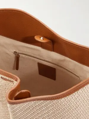 LIFFNER Buckled Raffia Bucket Bag - Neutrals