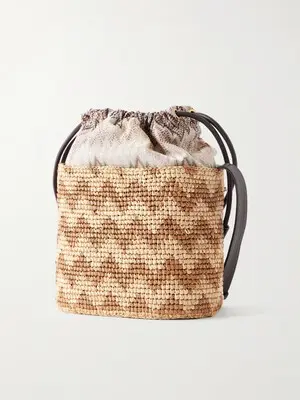 Missoni Striped Raffia Bucket Bag - Neutrals