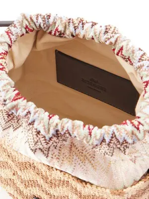 Missoni Striped Raffia Bucket Bag - Neutrals