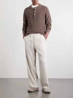 A KIND OF GUISE Samurai Straight-leg Linen And Silk-blend Drawstring Trousers