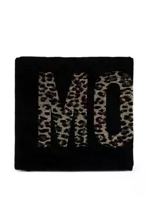 Moschino Logo Animal Print Bath Towel - Black