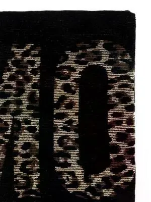 Moschino Logo Animal Print Bath Towel