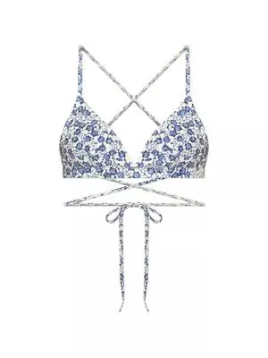 Isabel Marant Étoile Solange Floral-print Bikini Top - Neutrals