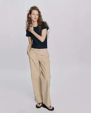 ATM Anthony Thomas Melillo Cotton Twill Wide Leg Trouser