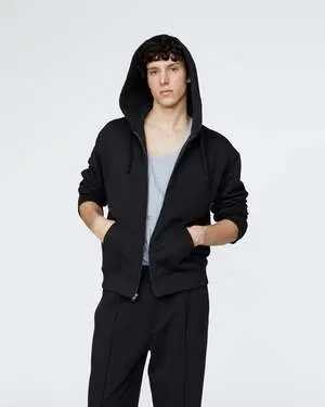 ATM Anthony Thomas Melillo French Terry Zip-up Hoodie - Black