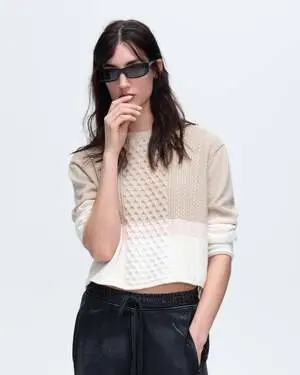 ATM Anthony Thomas Melillo Crew Neck Colorblock Sweater