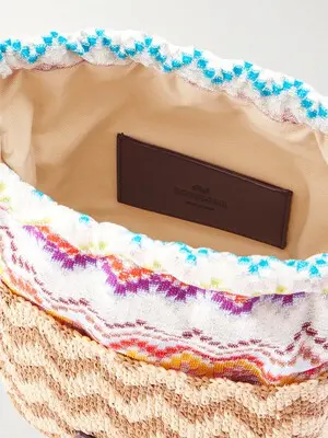 Missoni Small Striped Raffia Bucket Bag - Neutrals