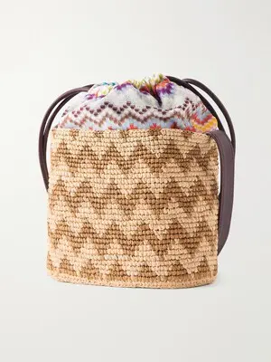 Missoni Small Striped Raffia Bucket Bag