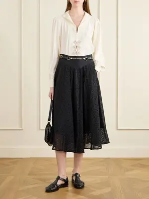 Maison Mayle Lula Lace-trimmed Silk Blouse