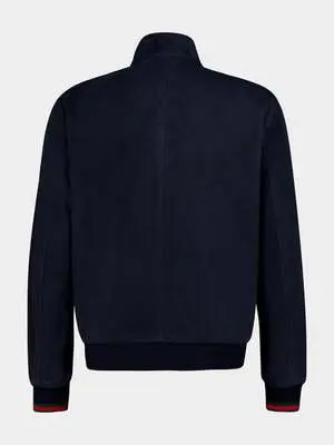 Gucci Suede Bomber Jacket - Blue