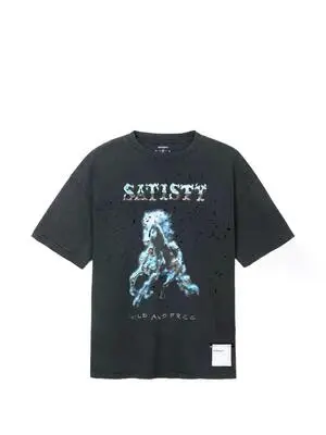 Satisfy Distressed Graphic Print T-shirt
