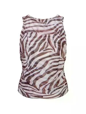 Bond Eye Mesh Zebra-print Top