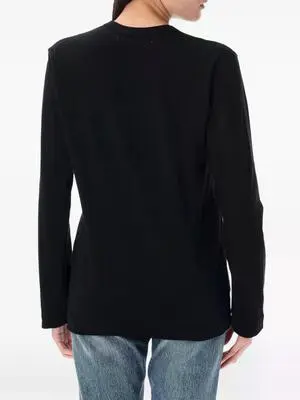 Play Comme Des Garcon Heart-embroidery Long-sleeved T-shirt - Black