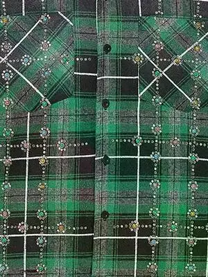 VALE FOREVER Grinch Gems Flannel Shirt