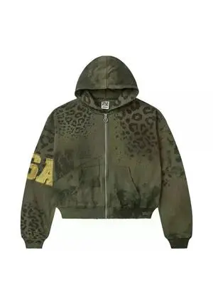 VALE FOREVER Animal-print Zip-up Hoodie