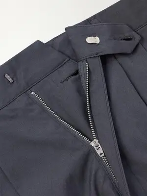 MONITALY Wide-leg Pleated Cotton Shorts
