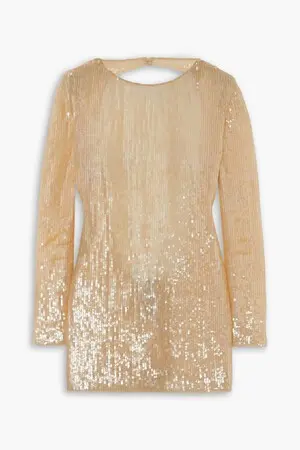 TOM FORD Cutout Sequined Tulle Mini Dress