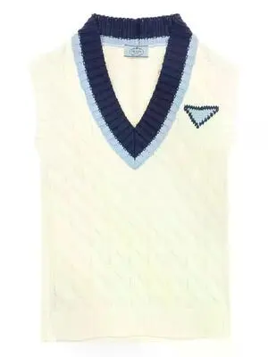 Prada Cable-knit Vest - Neutrals