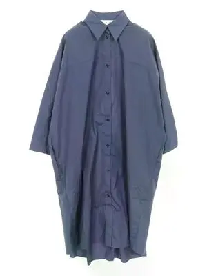 Marni 2010s Cotton Long-sleeve Shirt Midi Dress - Blue